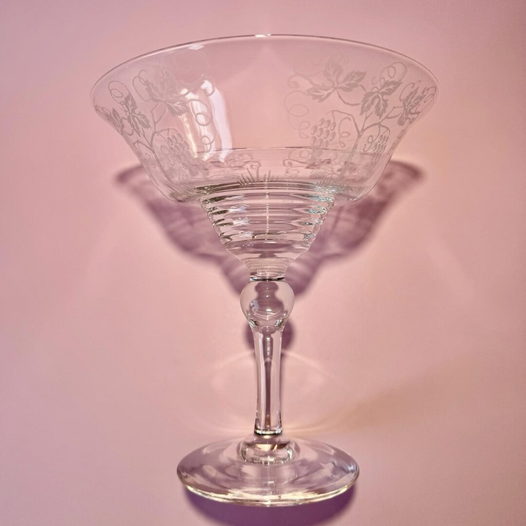 Stuart Crystal Comport Compote Pedestal Bowl. Etched Grapevine Pattern ...