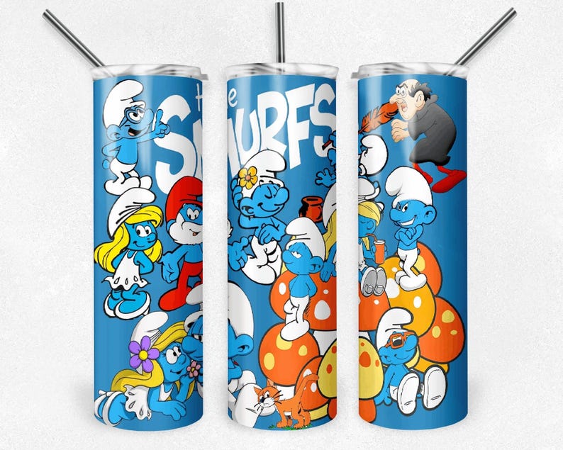 The Smurfs 20oz Tumbler: Stainless Steel Insulated Travel Mug - Etsy