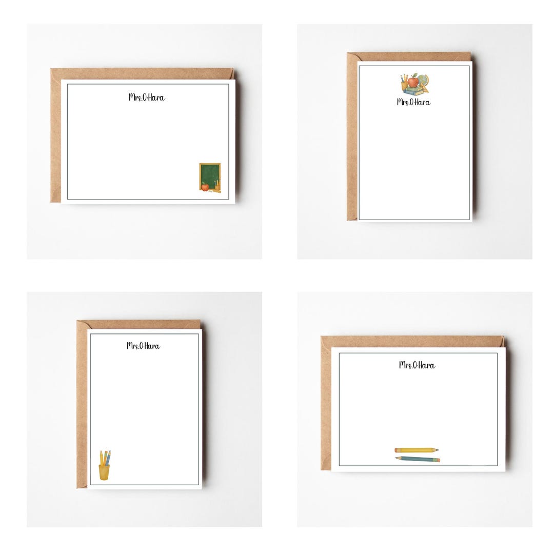 Printable Teacher Notecards Set of 4 | Editable 5x7 Digital Download ...