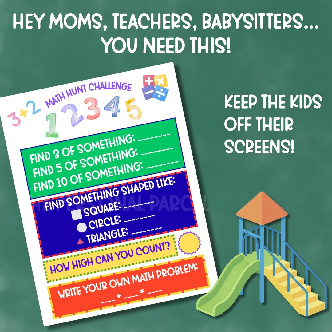 Math Scavenger Hunt Printable | Counting, Shapes Activity, Grades 1-5 ...
