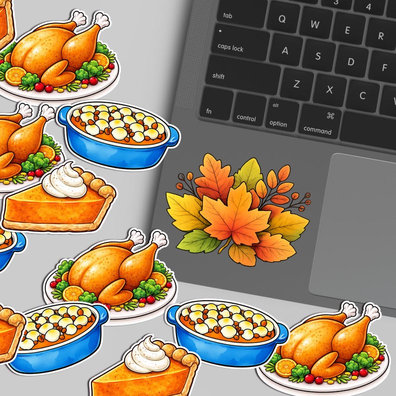 Thanksgiving Sticker Sheet | Water & UV Resistant | Gloss Finish! - Etsy