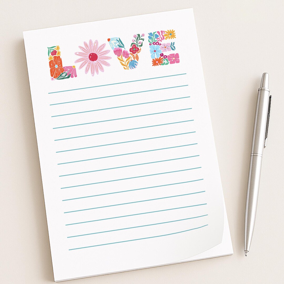 Boho LOVE Notepad | 5x7 Tearaway Notepad for To-do Lists & Notes ...