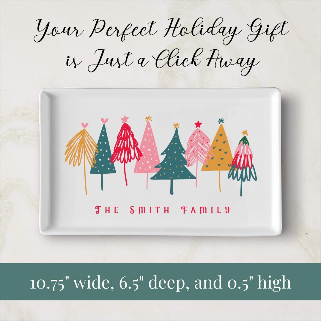 Personalized Christmas Serving Tray, Custom Holiday Platter, Gift for ...