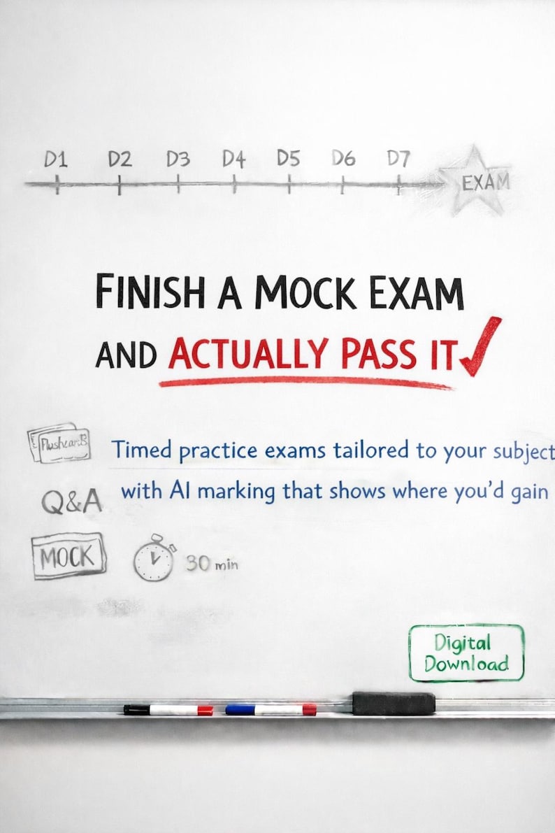Exam Revision Planner | 7 Day Study Sprint | Last Minute Study Guide ...