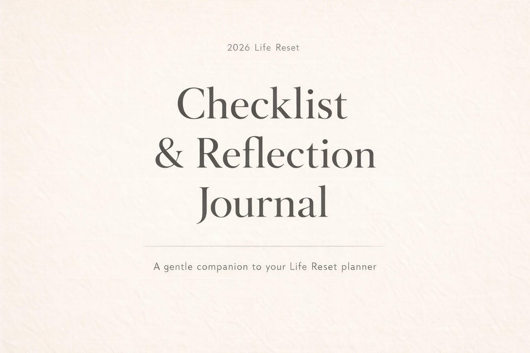 Life Reset Checklist & Reflection Journal | Monthly Reset Planner - Etsy