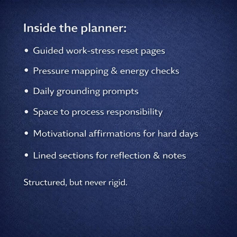 Work Stress Reset Planner 2026 | Reduce Overwhelm, Protect Energy ...