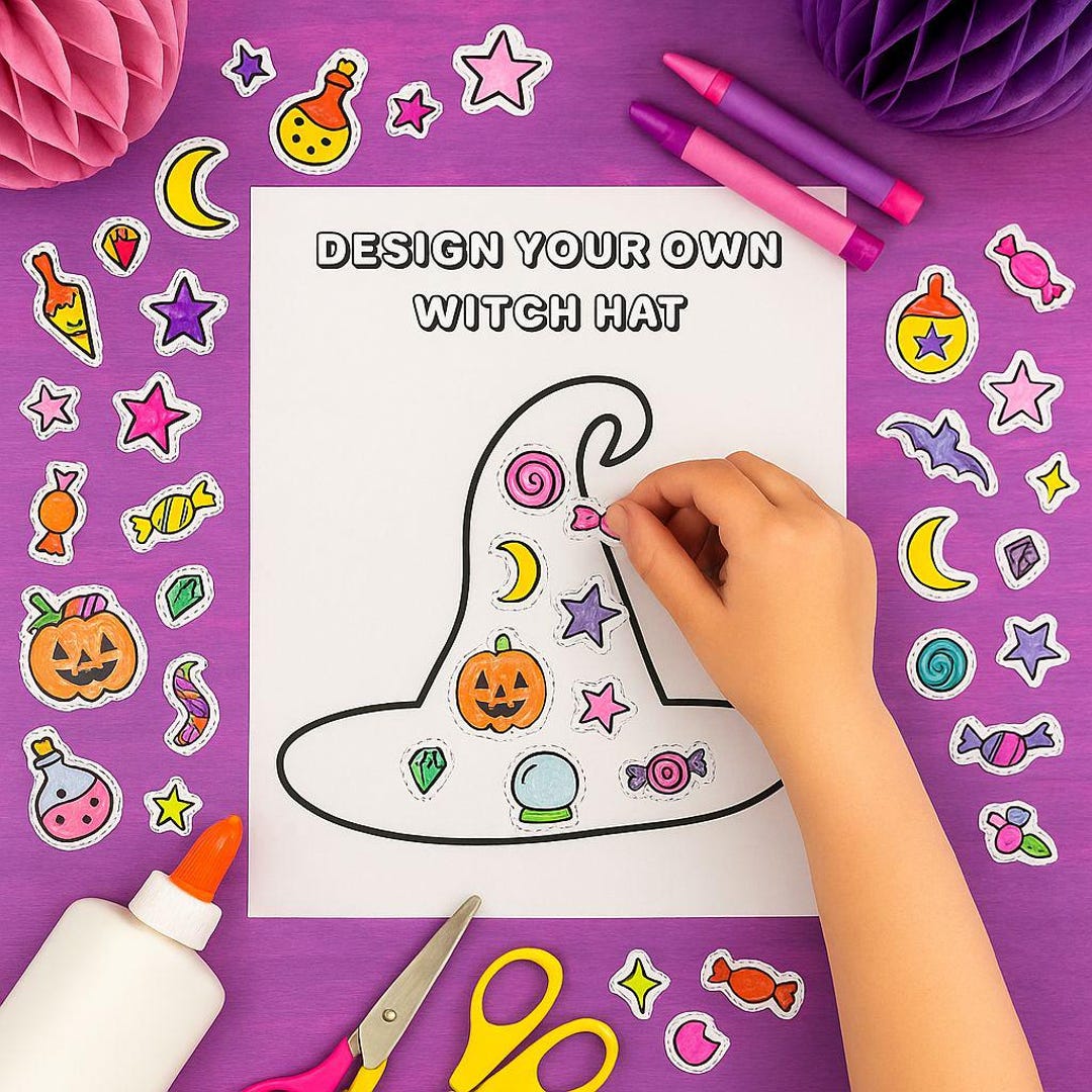 Design Your Own Witch Hat | Halloween Craft for Kids | Printable Cut ...