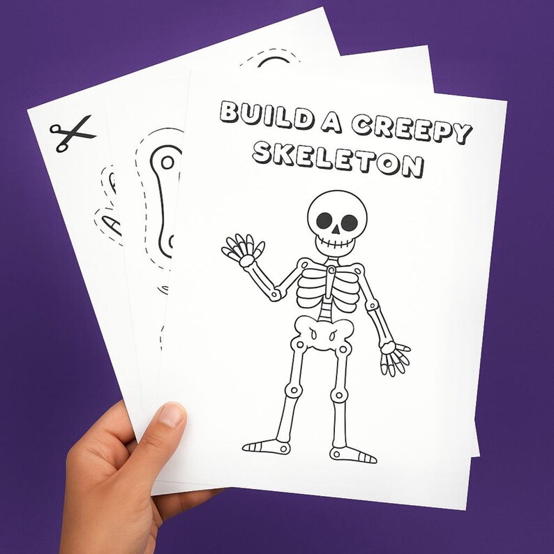Build a Skeleton: Printable Halloween Activity for Kids. Cut-and-paste ...
