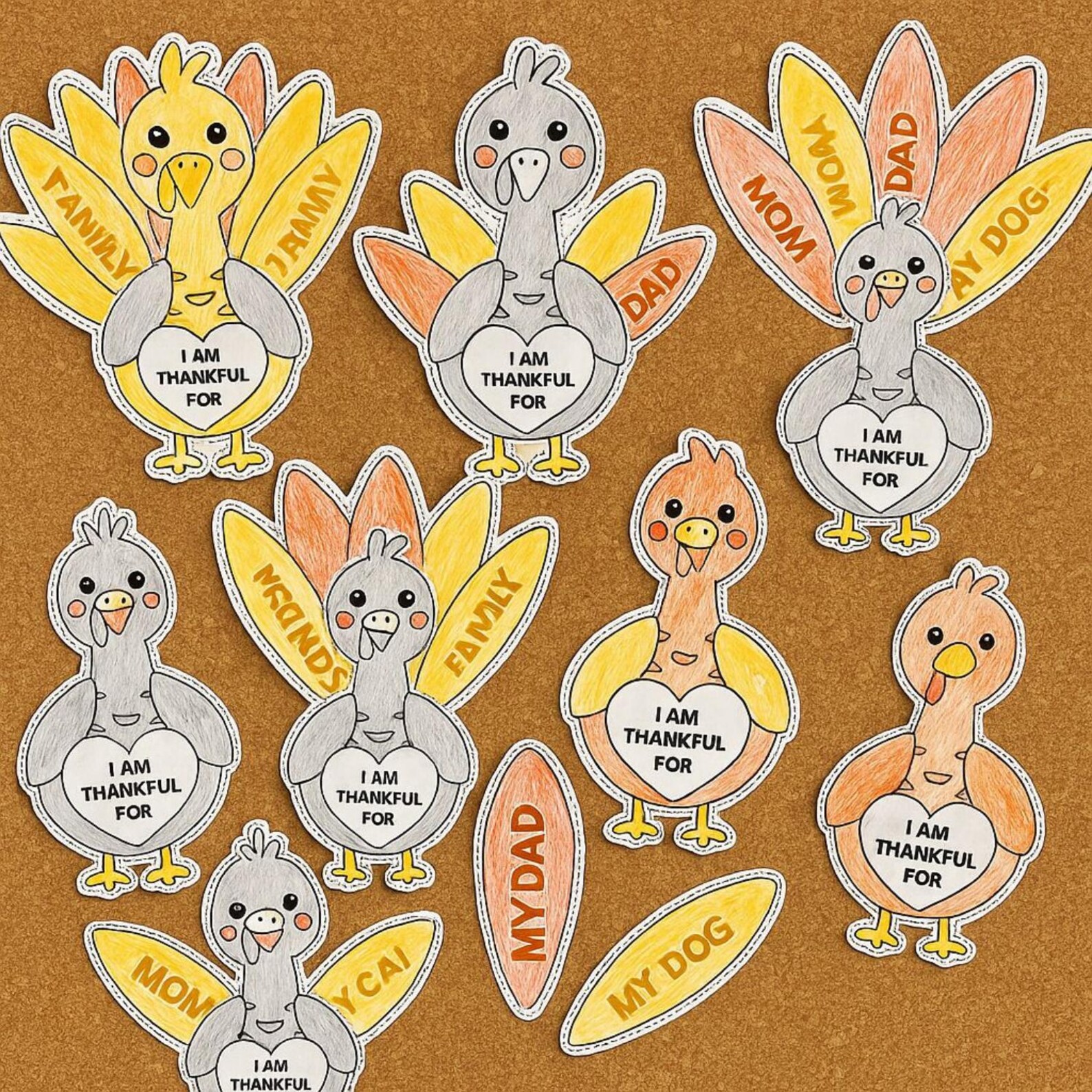 Manualidad de pavo de Acción de Gracias para niños / Actividad de ...