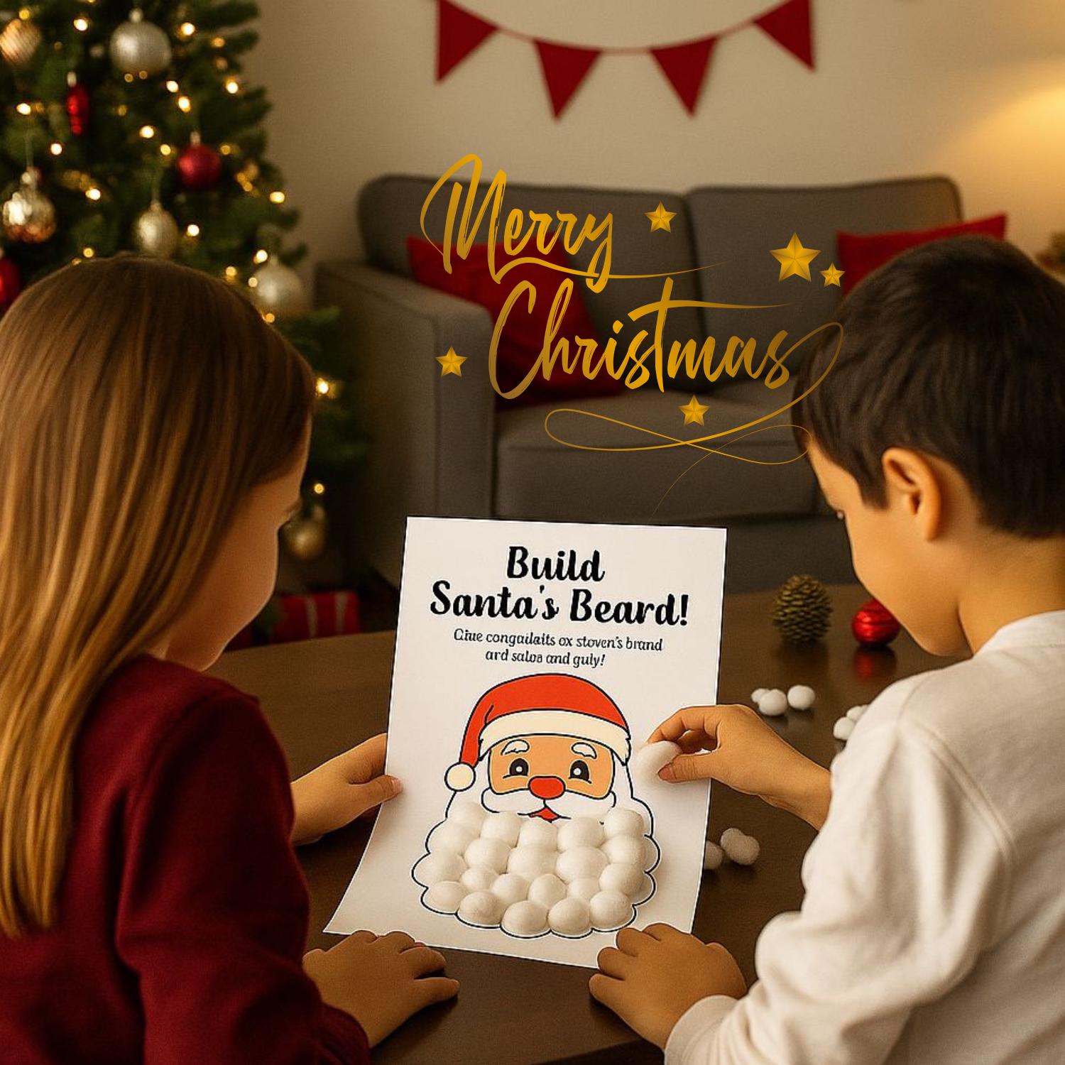 Build Santa’s Beard Craft Printable | Christmas Activity for Kids ...