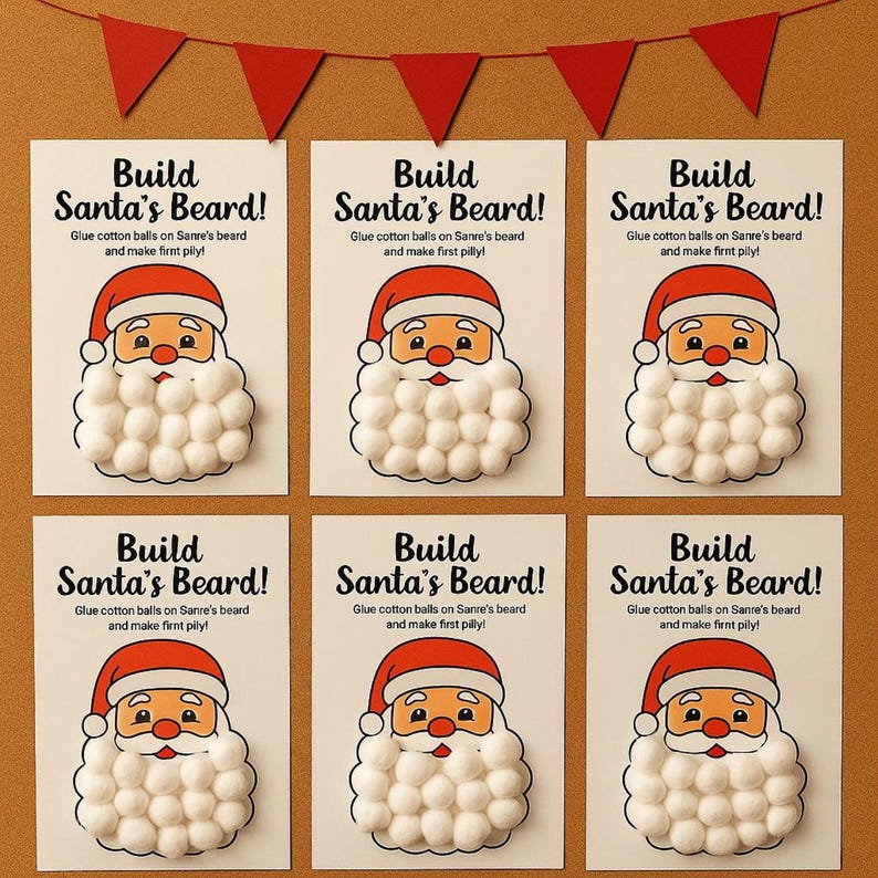 Build Santa’s Beard Craft Printable | Christmas Activity for Kids ...