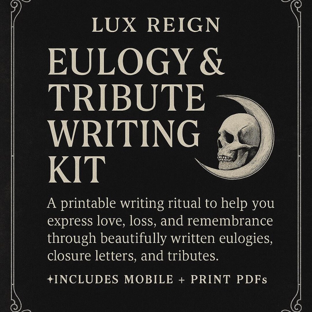 Eulogy & Tribute Writing Kit | Printable Grief Ritual | Write a Goodbye ...