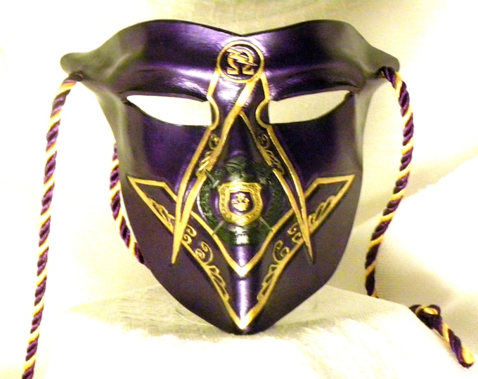 Omega Psi Phi Mason Full Face Shield Metallic Royal Purple & Gold ...