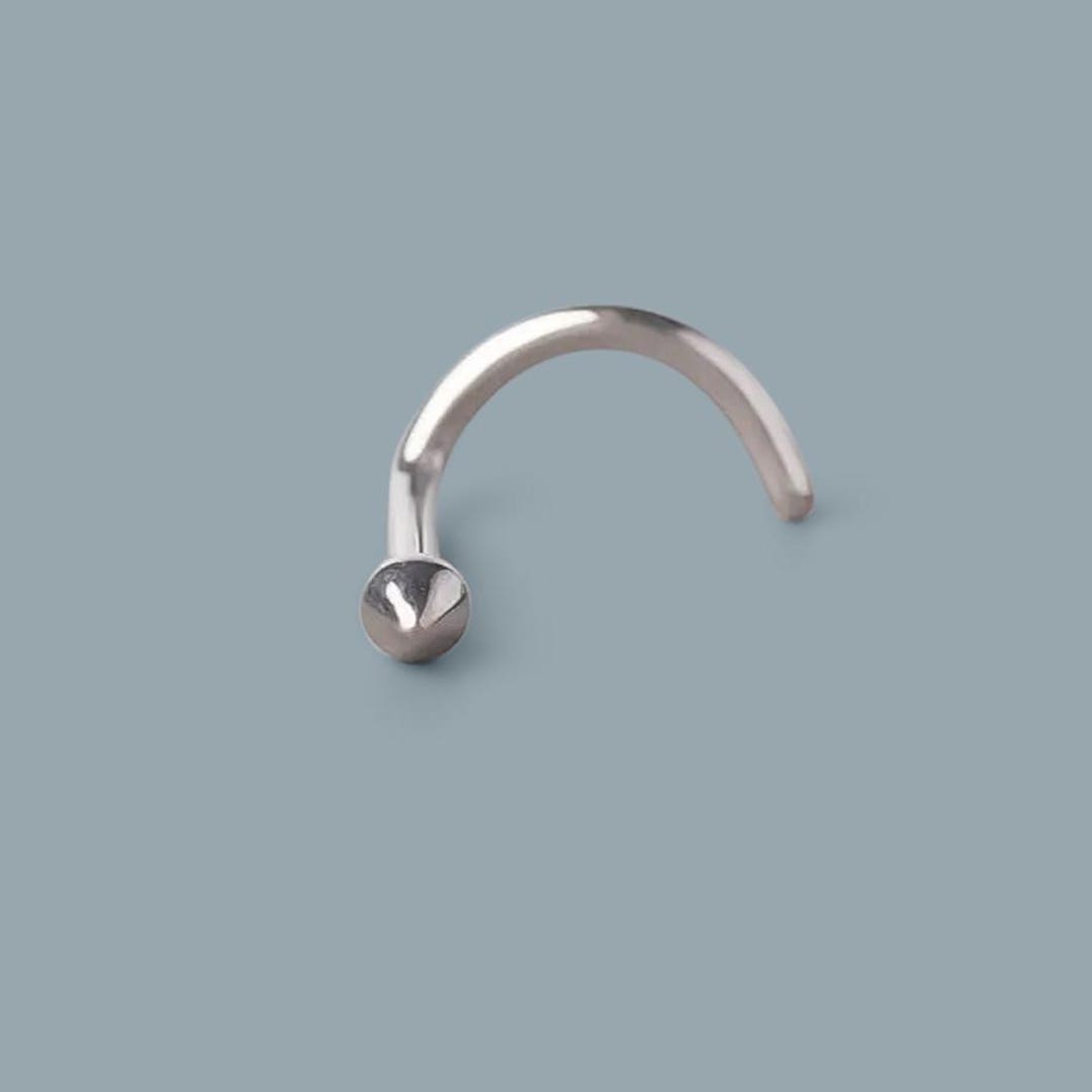 20g/18g Titanium Screw Shape Nose Stud With Spike Top/silver Nose Stud ...