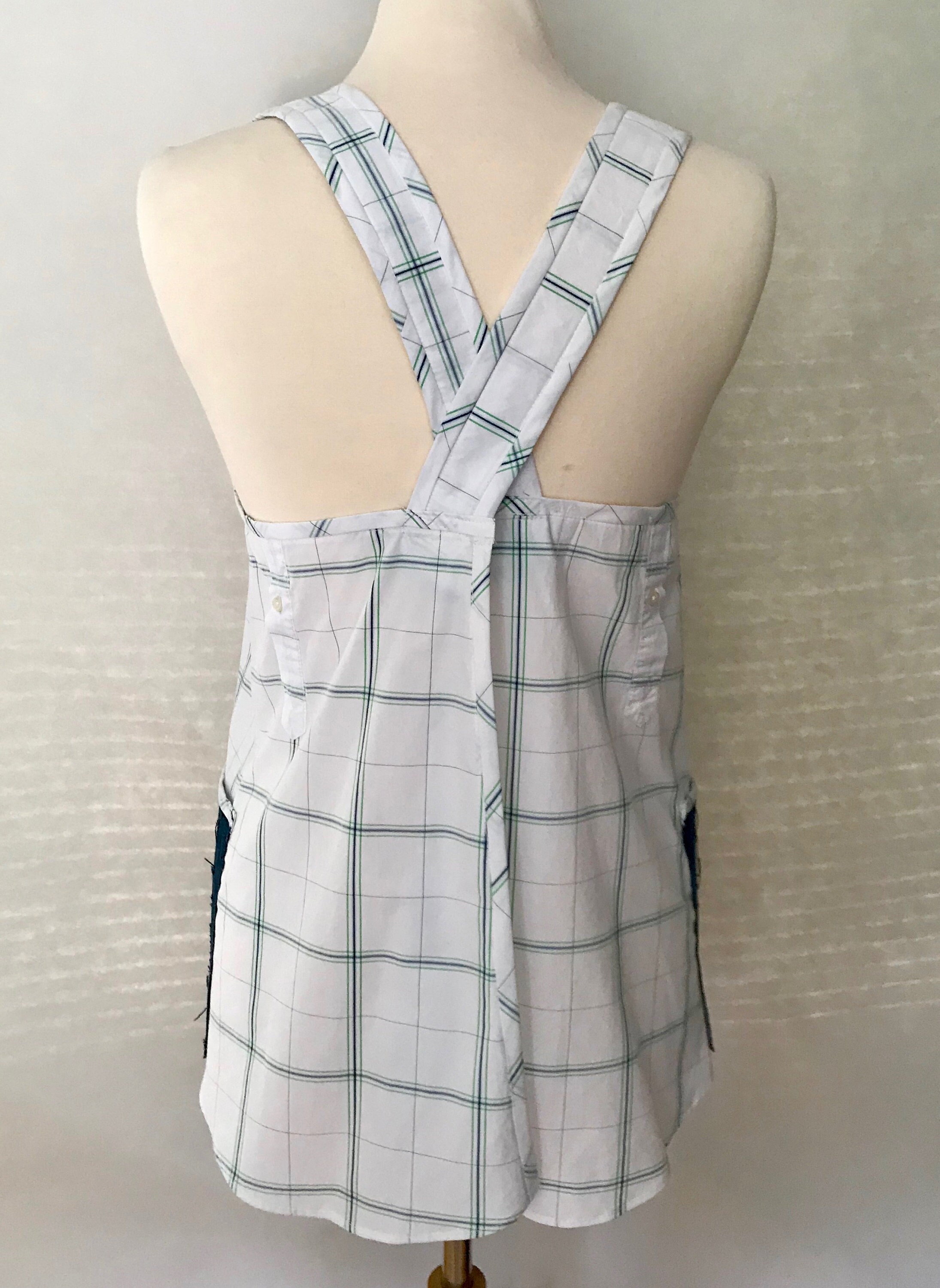 Modern Pinafore / Apron Top Made From a Men's Shirt - Etsy