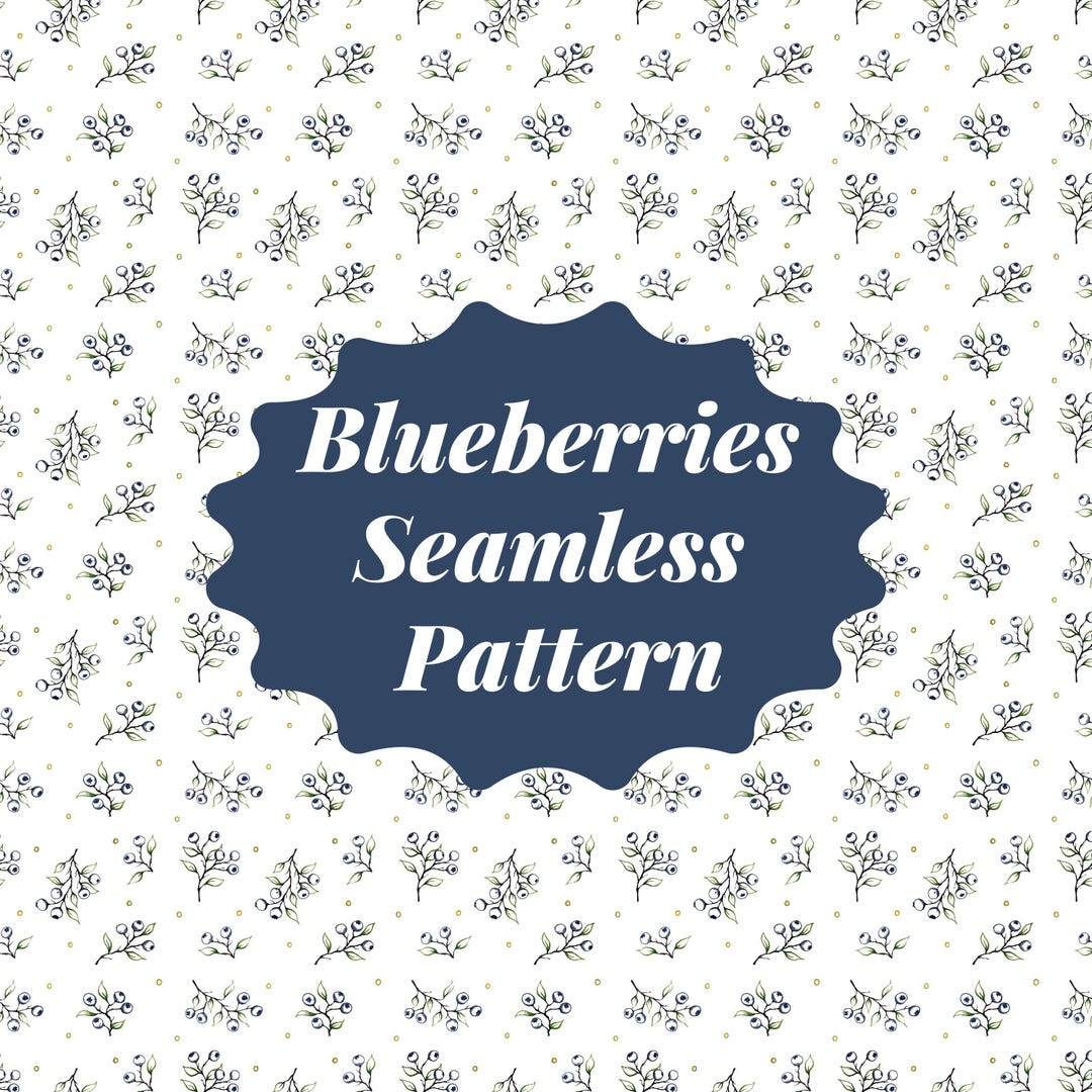Transparent Blueberries Design: Seamless Pattern, Digital File PNG for ...