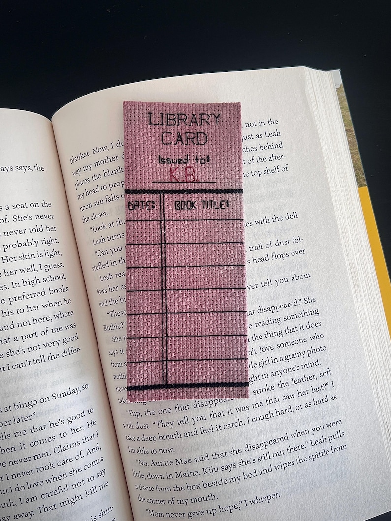 Library Card Bookmark Pattern - Customizable Cross Stitch - PDF Pattern ...