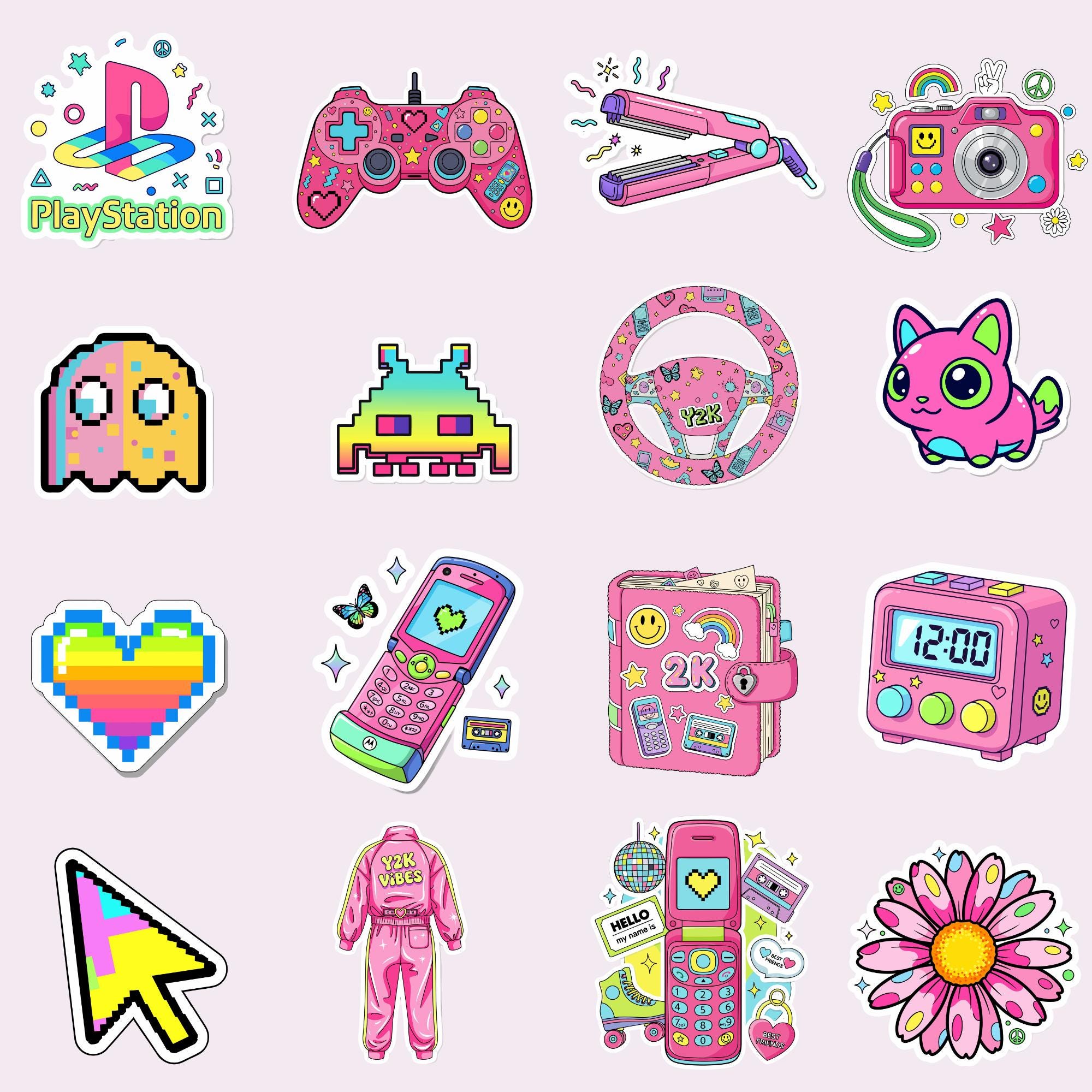 Y2K Clipart Bundle SVG PNG: Retro 2000s Millennium Sublimation Stickers ...