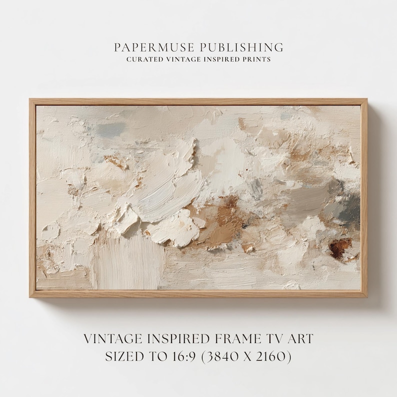 Moody Abstract Frame TV Art, Earthy Neutral Landscape, Textured Modern ...