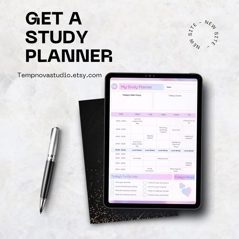 Aesthetic Study Planner Template, Pastel Daily Study Planner, Student ...