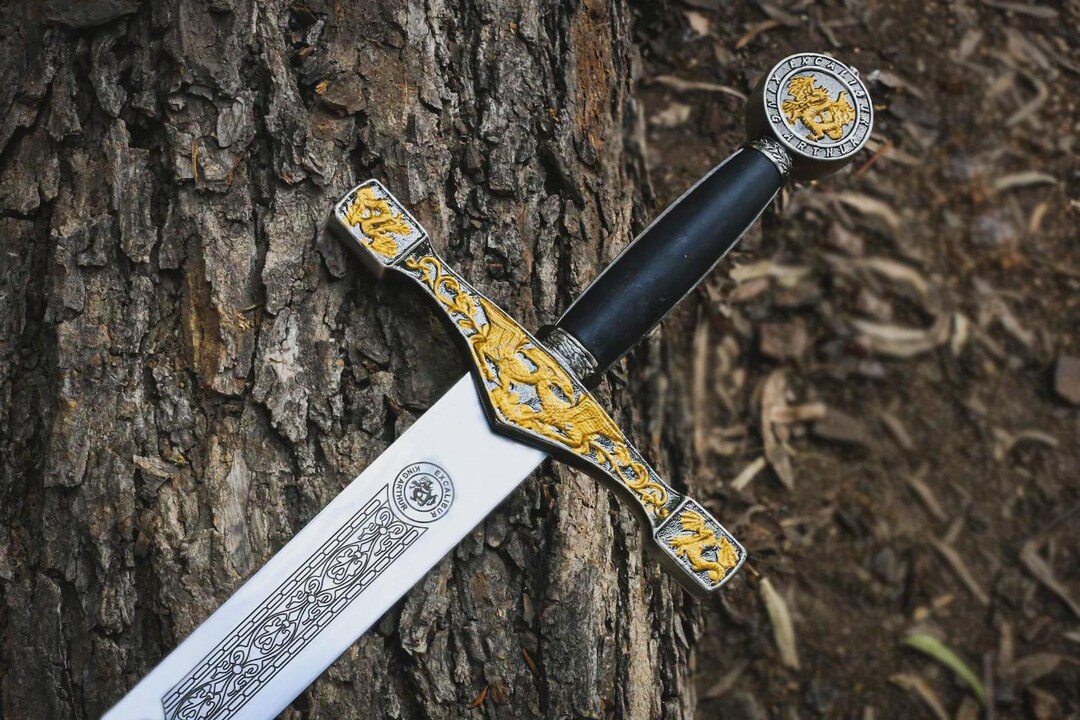 Handmade Excalibur King Arthur's Legendary Sword , Crown Head Merlin ...