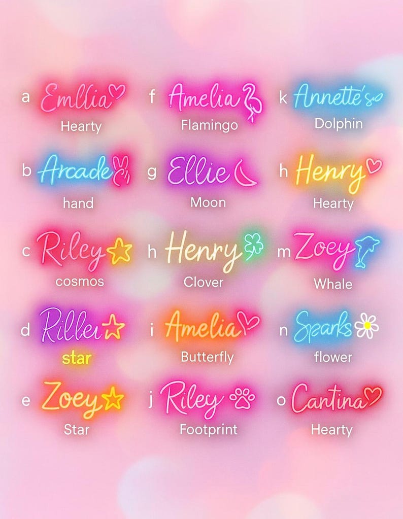 Personalized Kids Name Neon Sign | Custom Nursery Room Neon Light ...