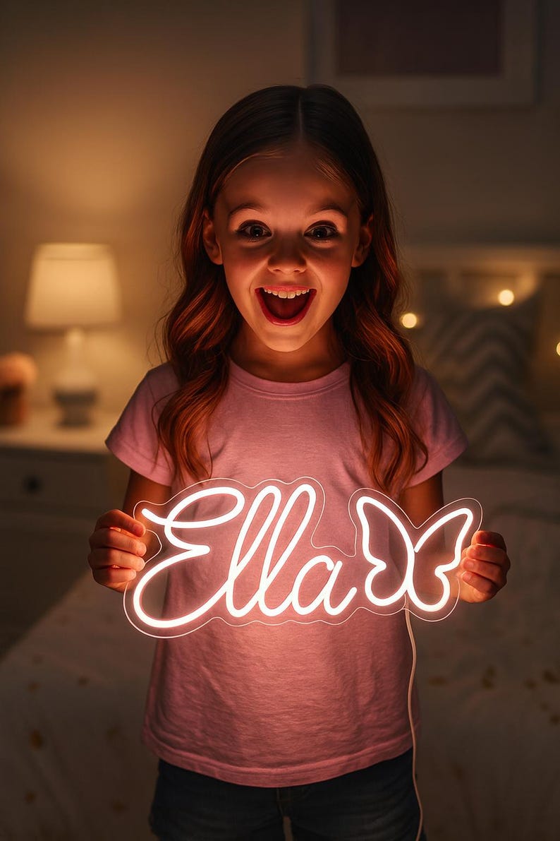Personalized Kids Name Neon Sign | Custom Nursery Room Neon Light ...