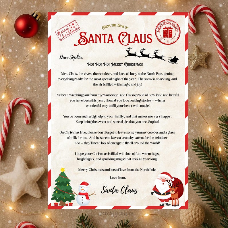 Personalised Letter From Santa – Christmas Letter for Kids – Printable ...
