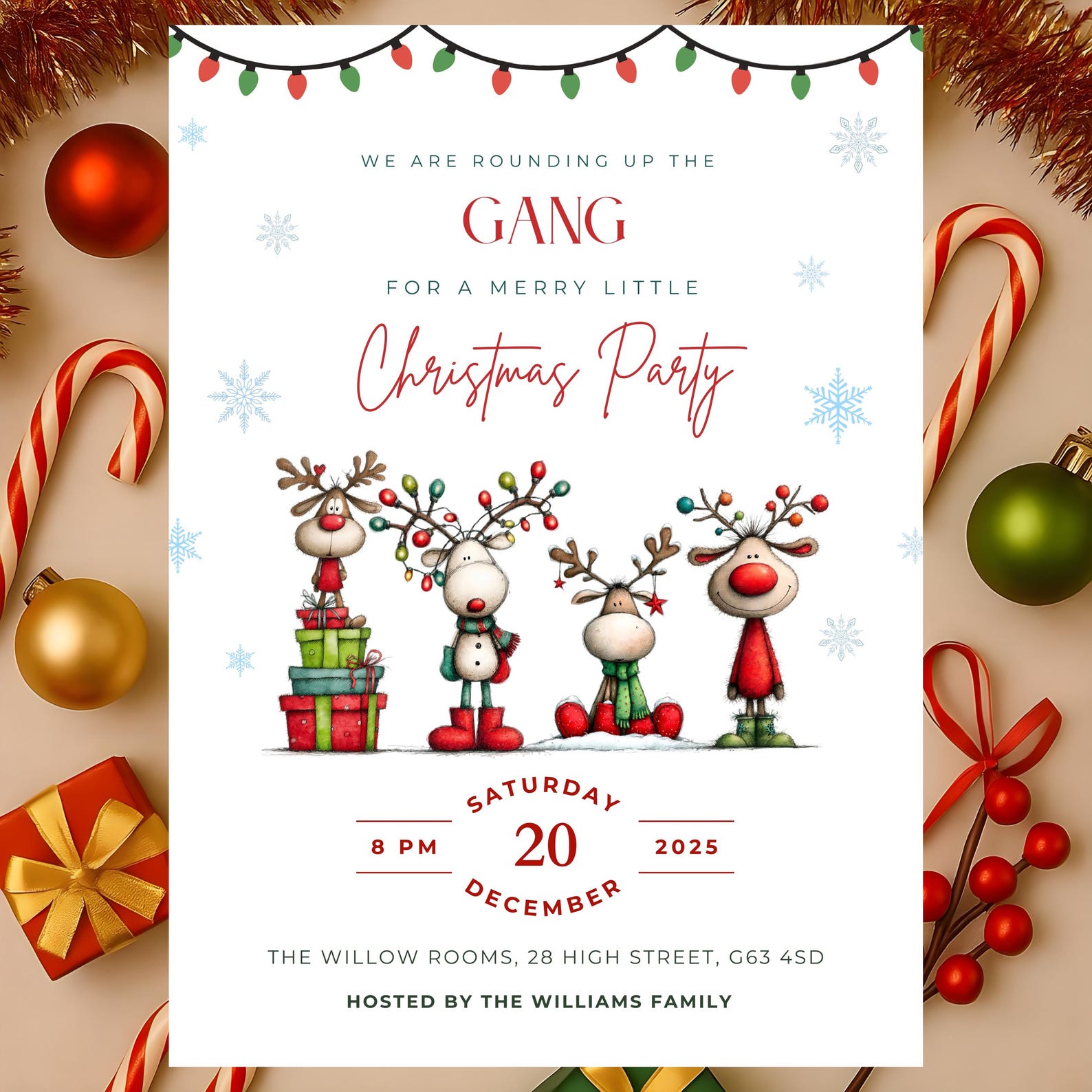 Fun Christmas Party Invitation | Merry Little Christmas Invite ...