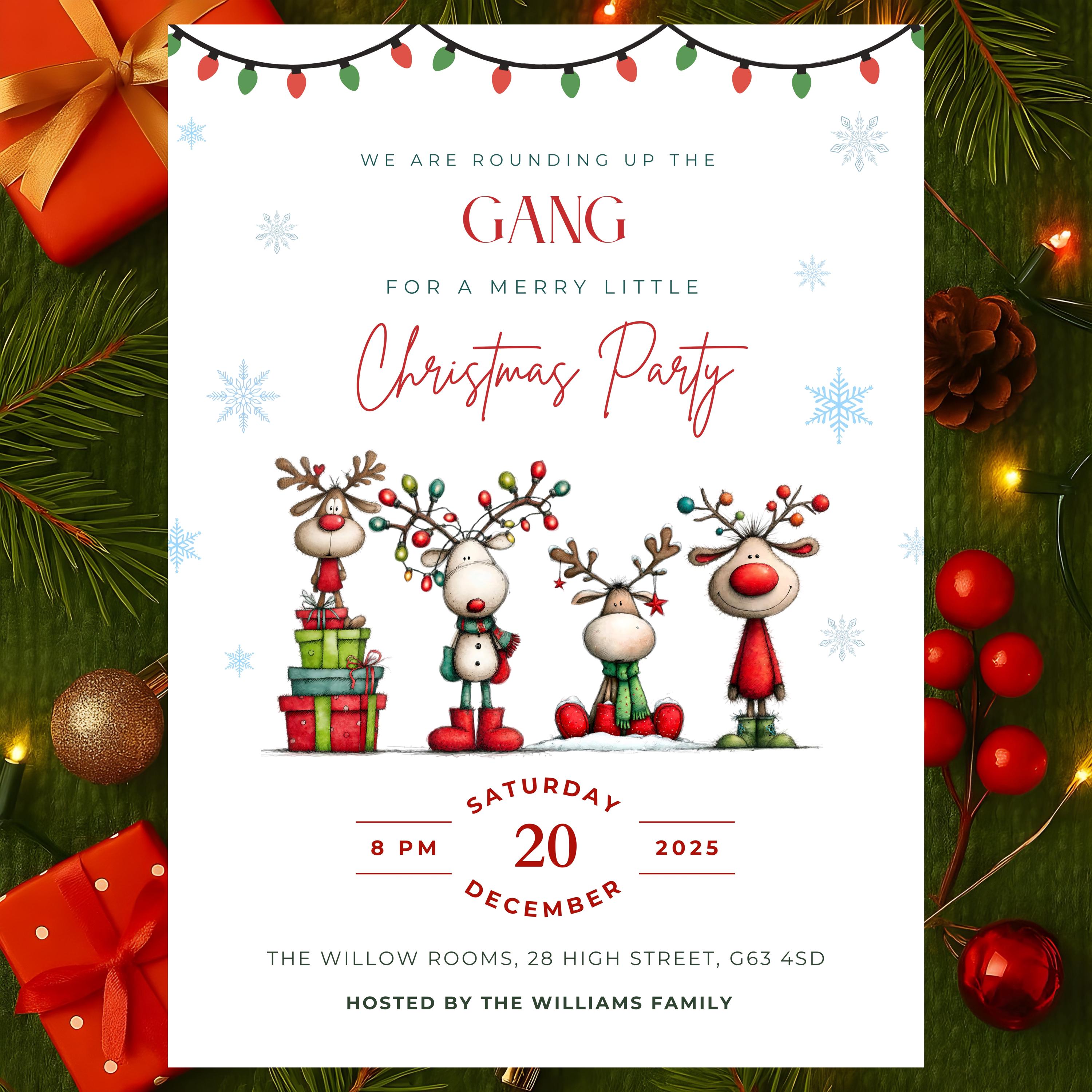 Fun Christmas Party Invitation | Merry Little Christmas Invite ...