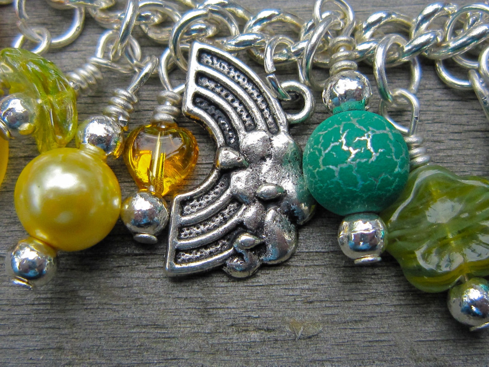 Rainbow Charm Bracelet Colourful Charm Bracelet Umbrella | Etsy