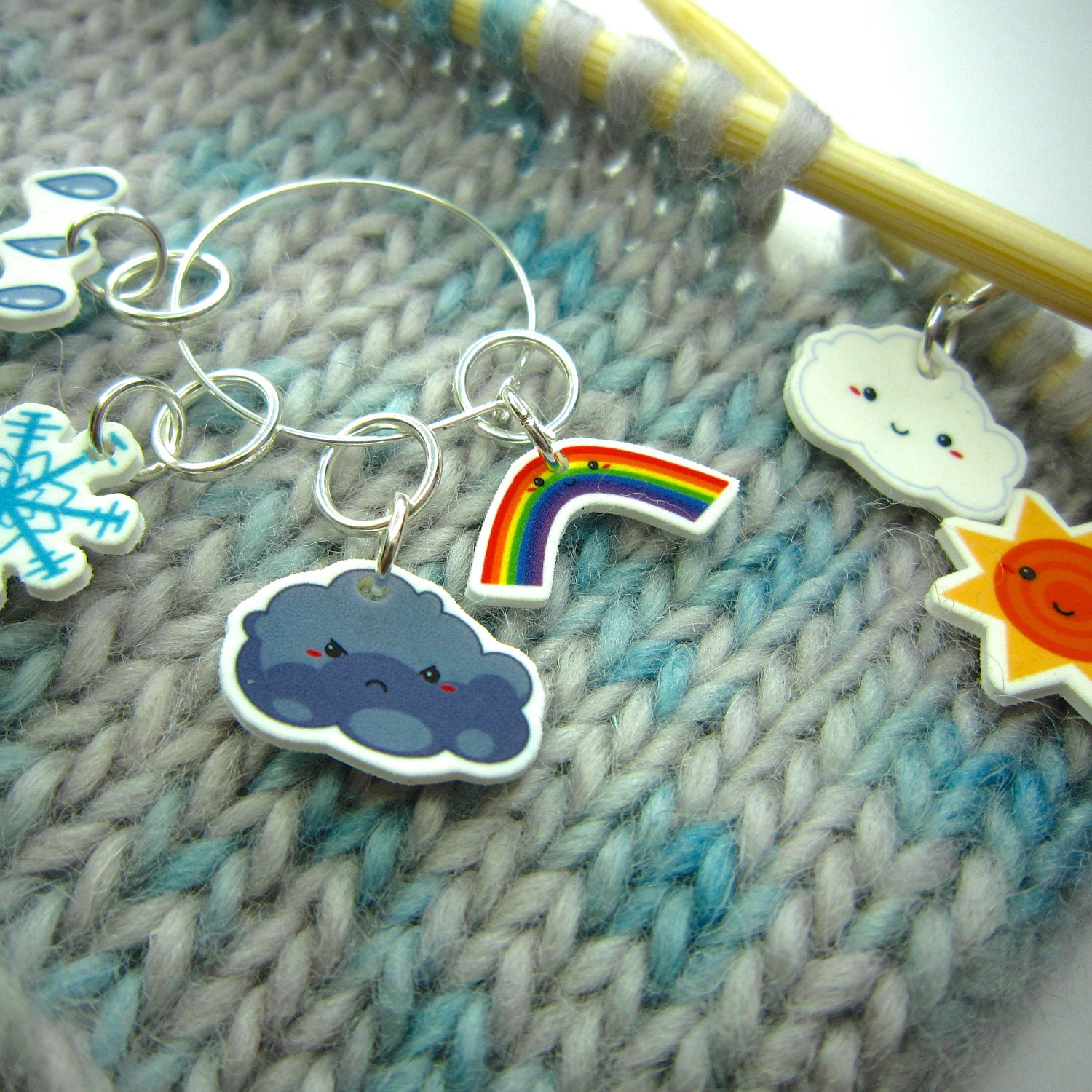 Weather Stitch Marker Set of 6 Rainbow Sun Cloud Stitch - Etsy