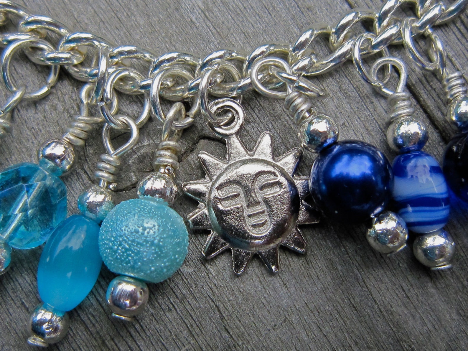 Rainbow Charm Bracelet Colourful Charm Bracelet Umbrella | Etsy