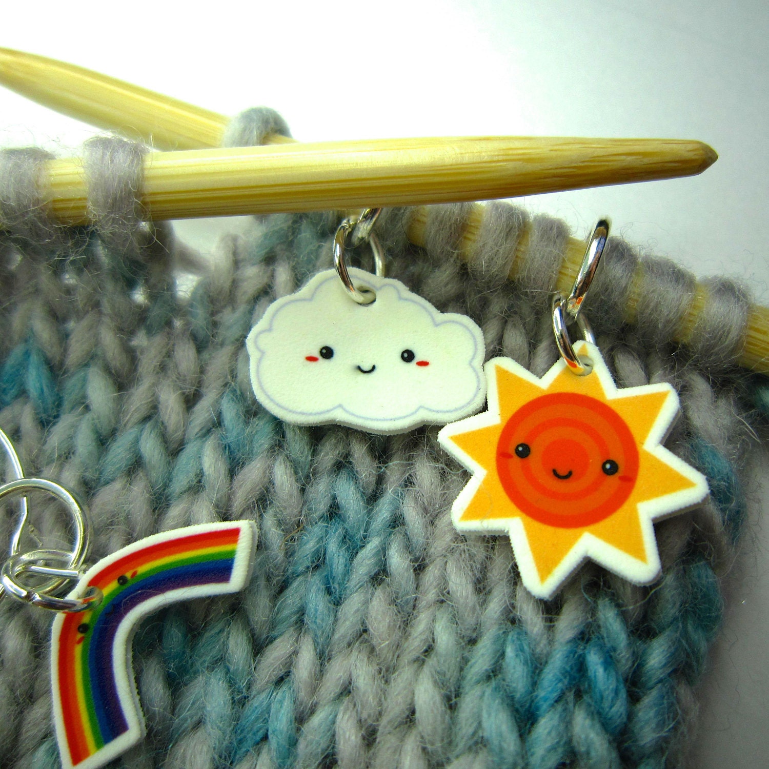 Weather Stitch Marker Set of 6 Rainbow Sun Cloud Stitch - Etsy
