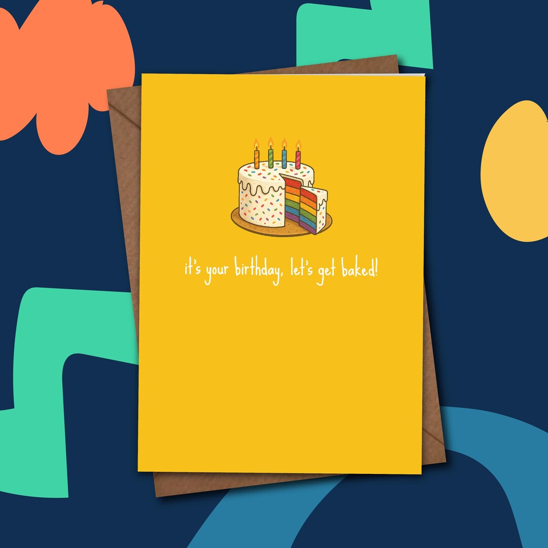 Let's Get Baked Cake Birthday Card - Baker Greetings Card - Etsy