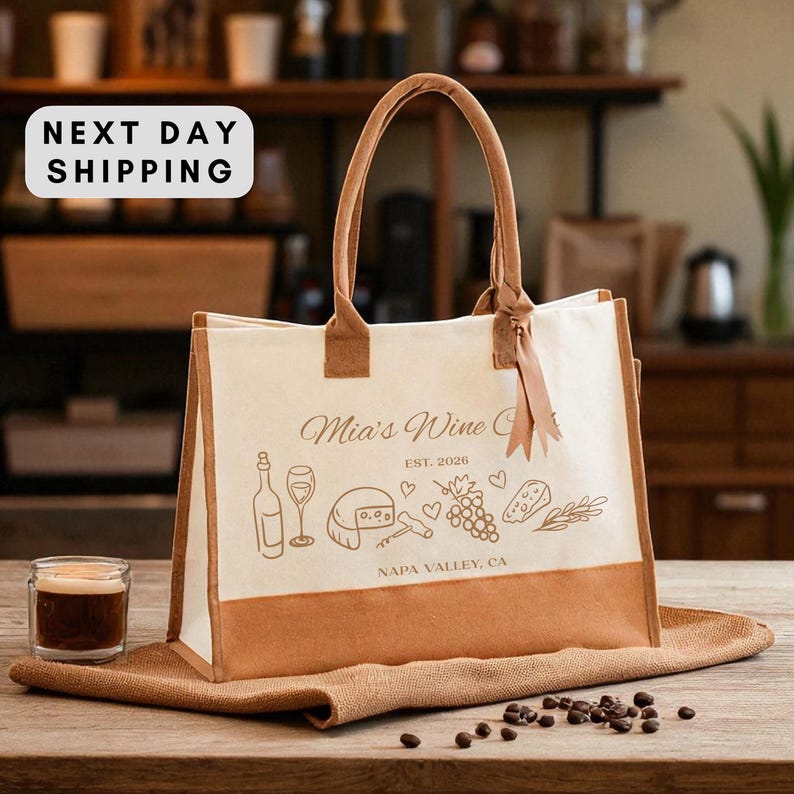 Personalized Wine Club Tote Bag, Sommelier Wine Tasting Bag, Wine Party ...