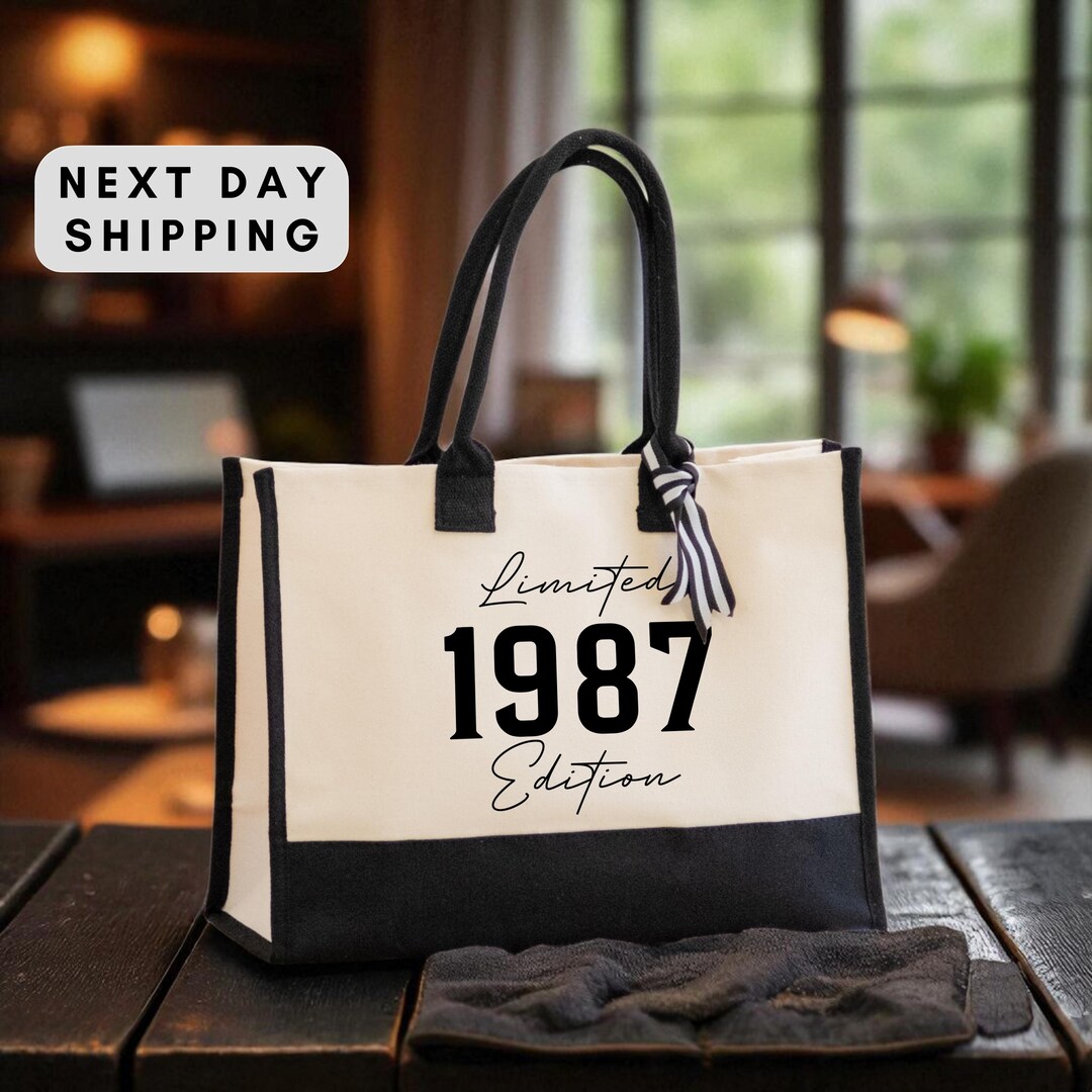 Custom Limited Edition Tote, Vintage Birthday Present, Custom Year Date ...