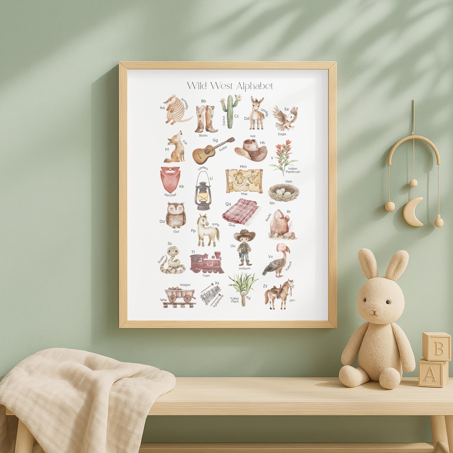 Wild West Alphabet Print: Cowboy Cowgirl Nursery Decor (digital ...