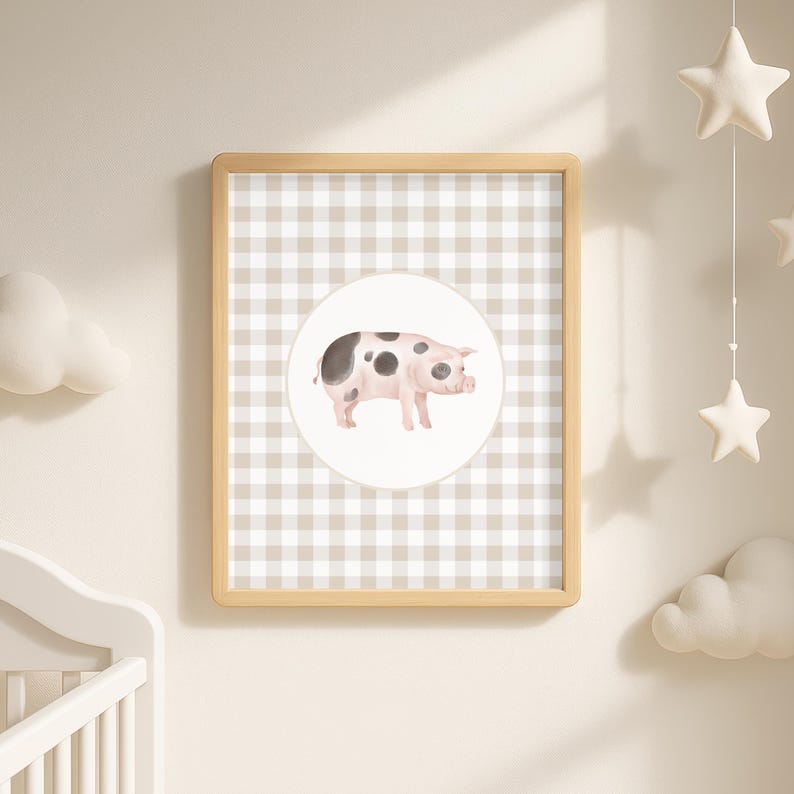 Farm Animal Wall Art Nursery Prints Set of 6 | Rustic Neutral Farm ...