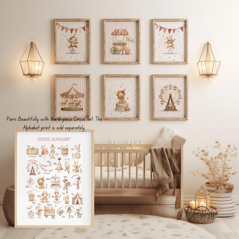 Vintage Circus Alphabet Poster: Vintage Carnival ABC Wall Art (digital ...