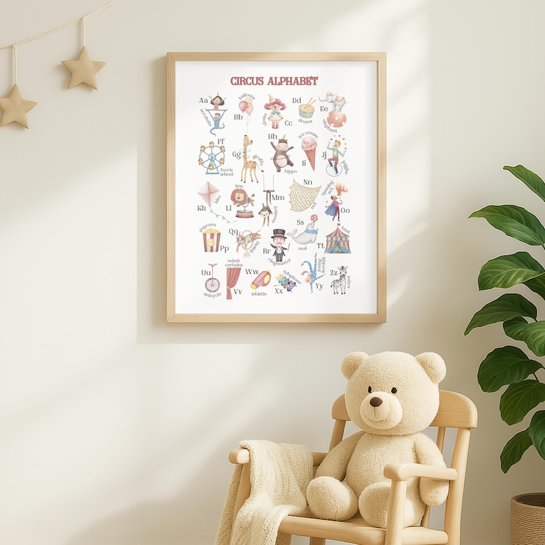 Circus Alphabet Poster: Vintage Carnival ABC Wall Art (digital Download ...