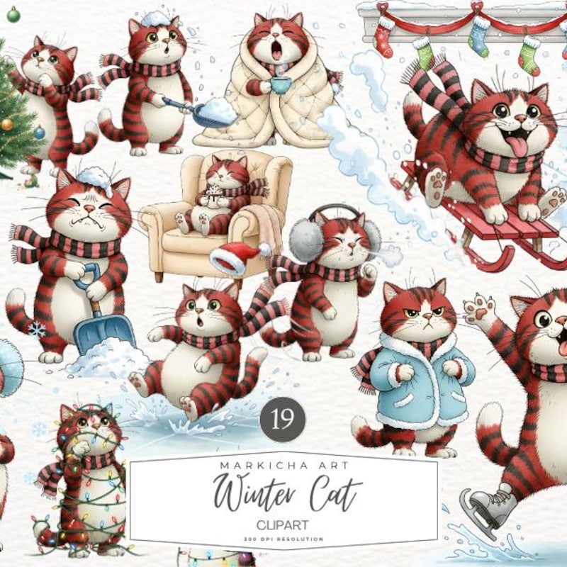 Cosy Animals Clipart - Etsy
