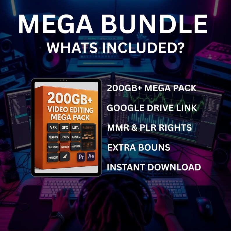 Buy 200GB Video Editing Bundle: Luts, SFX, Templates - Premiere Pro ...