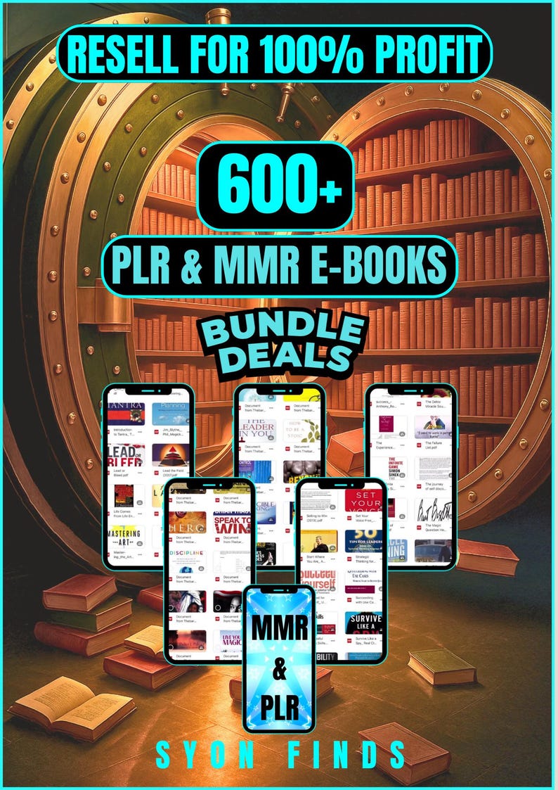 600+ MEGA Ebooks Bundle PLR MMR Digital Library for Entrepreneurs - Etsy