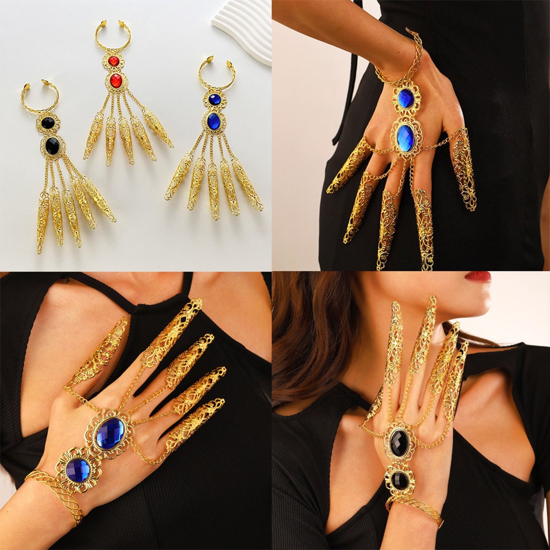 Fingertip Rings New Thousand-hand Guanyin Finger Rings Golden Long Nail ...