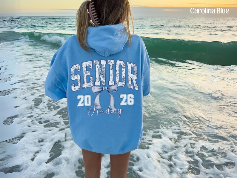 Class of 2026 Senior Sweatshirt, Custom Back to School, Coquette Blue ...