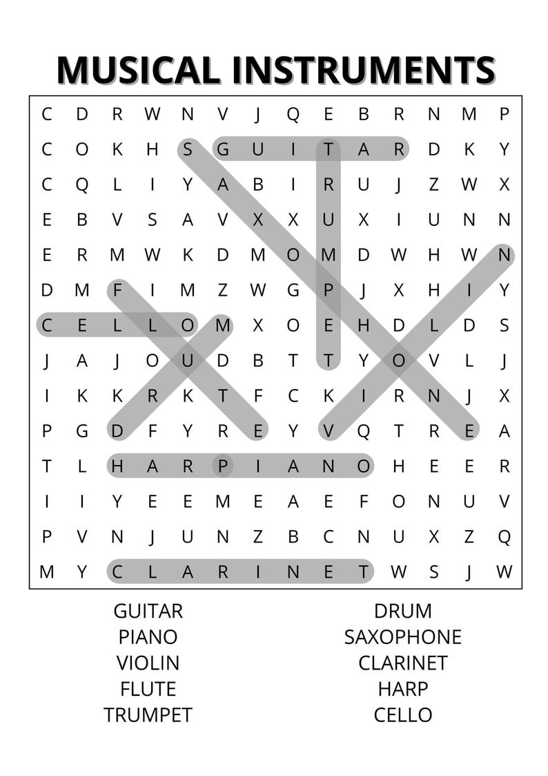 Music Word Search Puzzle Pack Vol 1| 5 Categories| 50 Words| 5 Puzzles ...