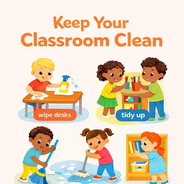 Keep Your School Clean Poster - Etsy