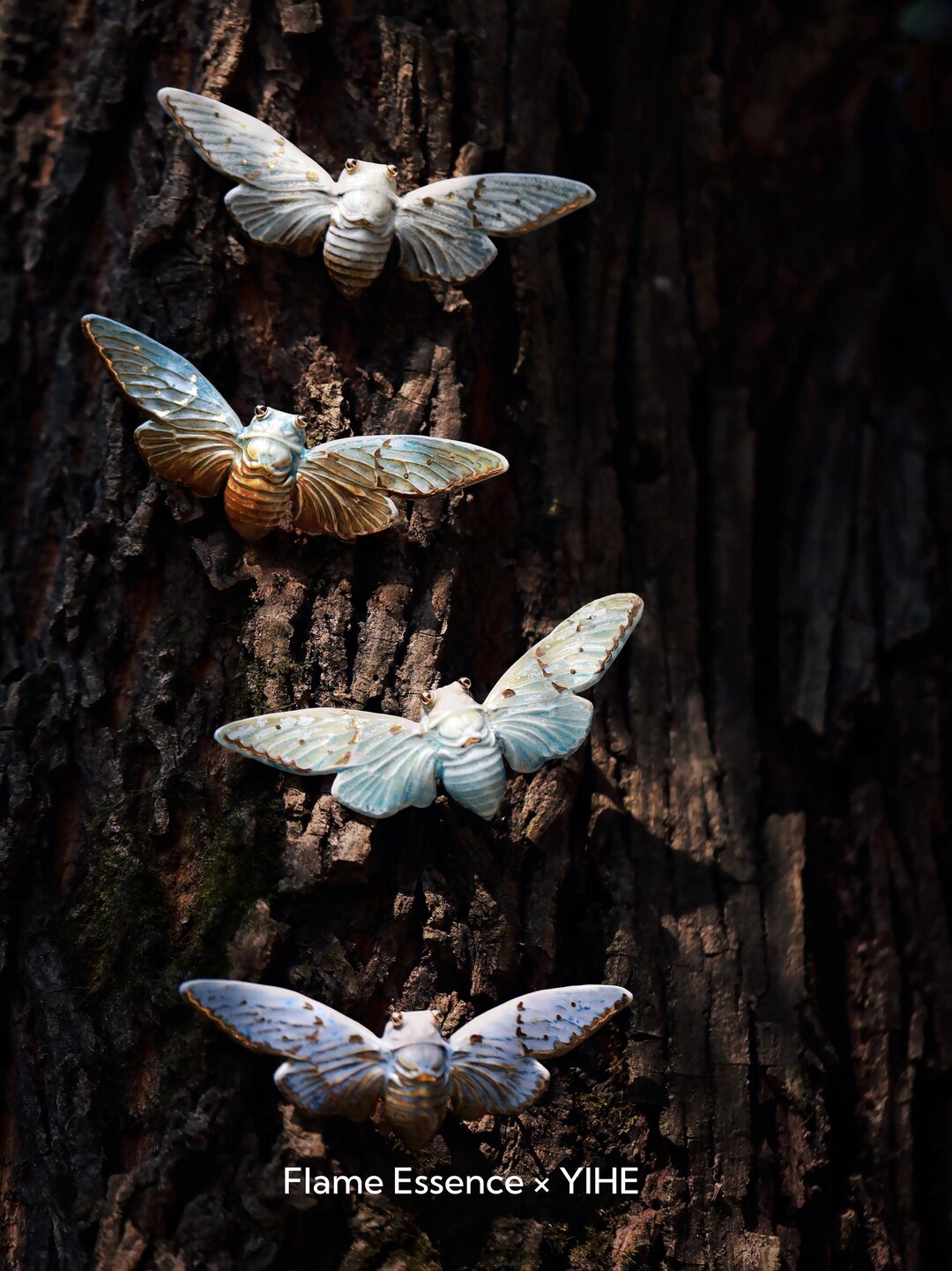 Handmade Ceramic Cicada Brooch · Porcelain Ghost Insect Pin · Artistic ...