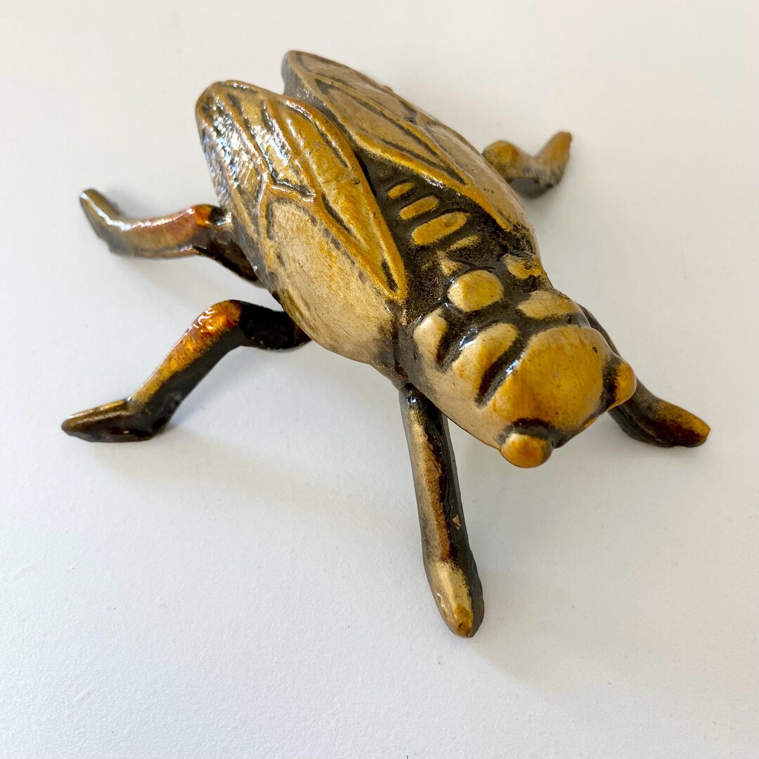 Cicada Painted Metal Insect Figurine Paperweight Decor 4.5" - Etsy